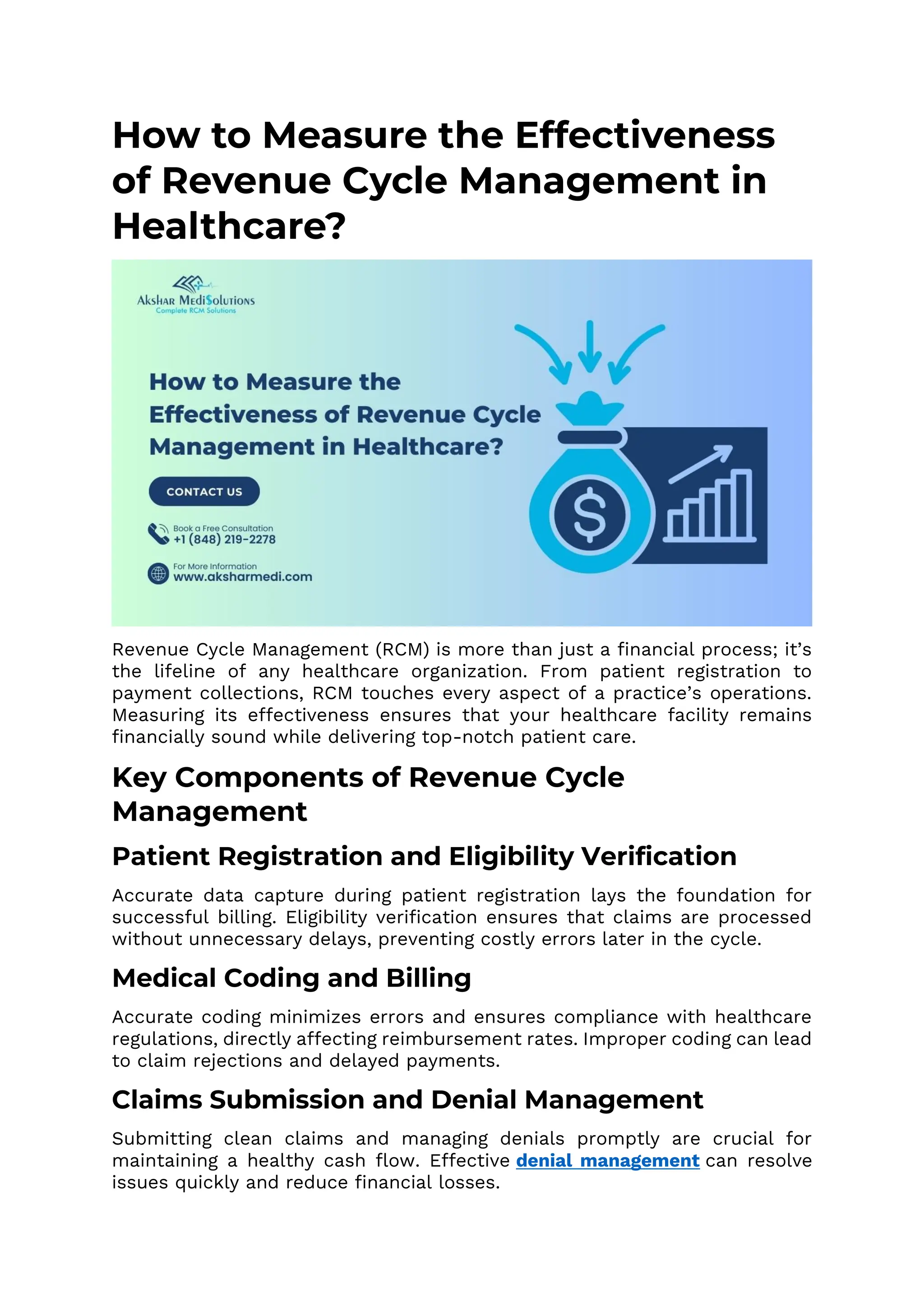 How to Measure the Effectiveness of Revenue Cycle Management in ...
