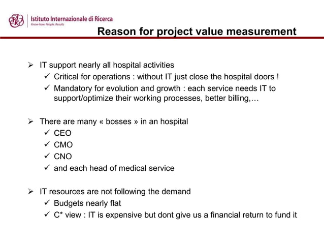 How to measure the value of the ict projects | PPTX