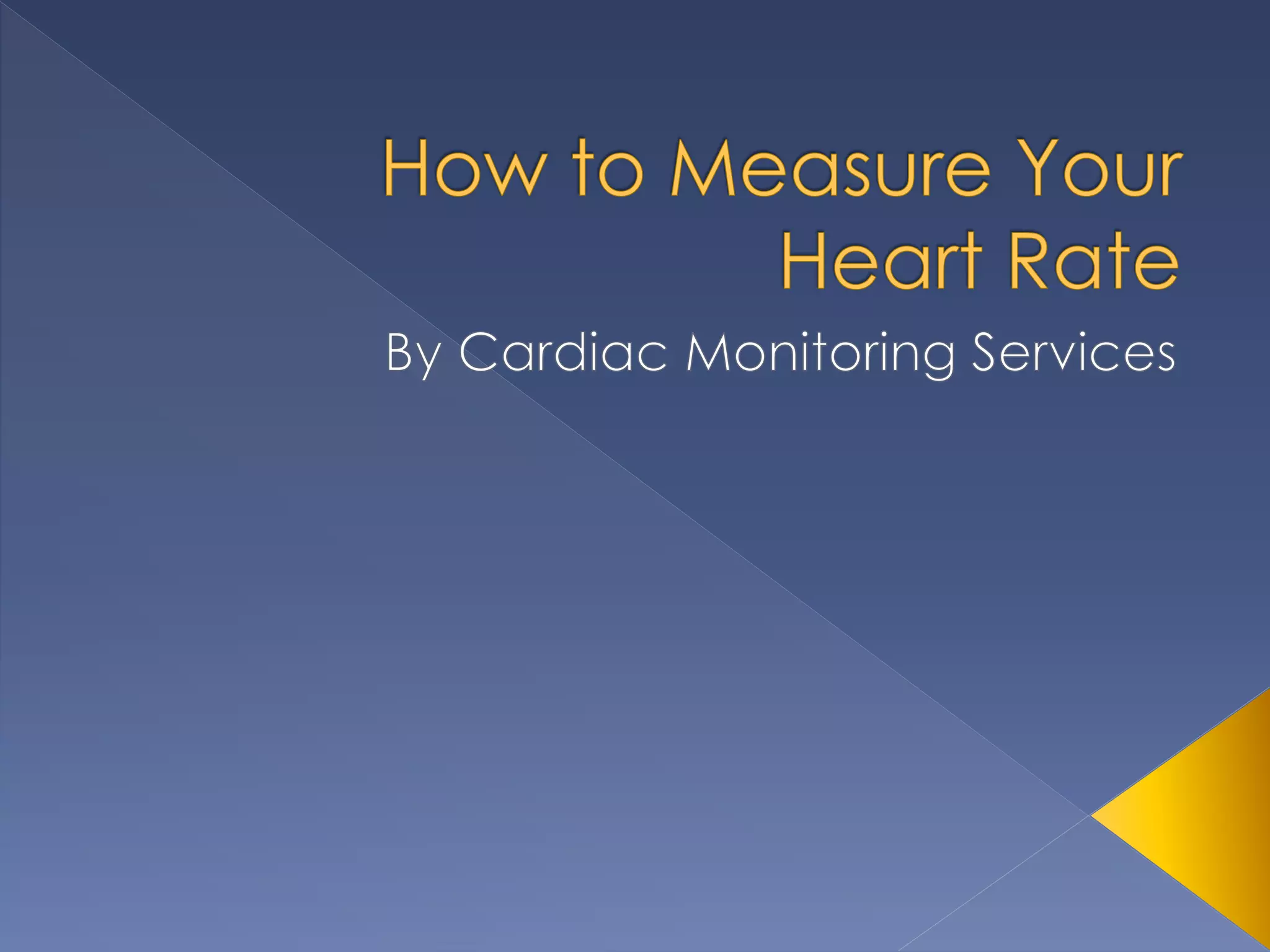 How to Measure Your Heart Rate | PPT