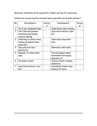 How to measure your self confidence by daniel doni sundjojo | PDF