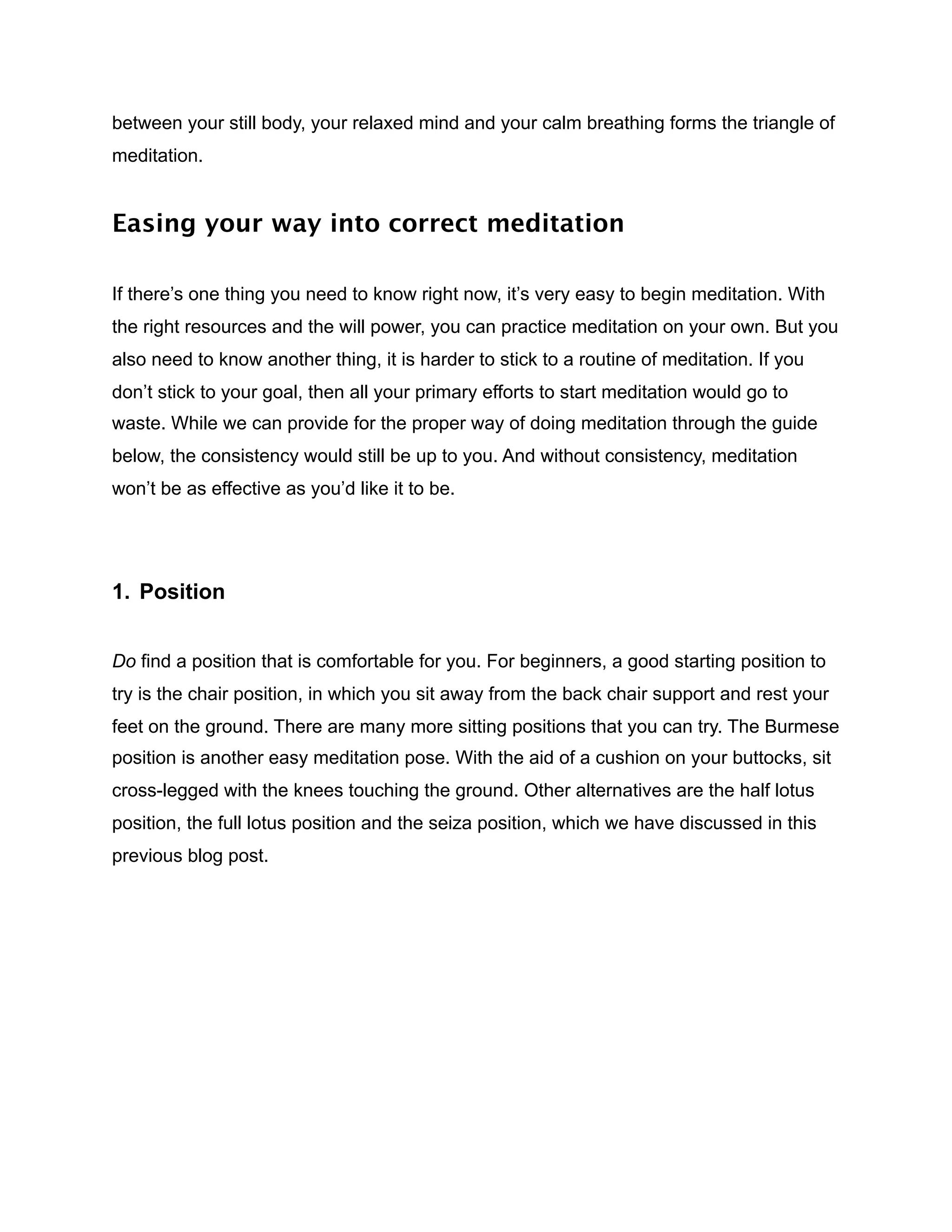 How to Meditate the Proper Way in Seven Steps (The Basics) | PDF | Lung ...