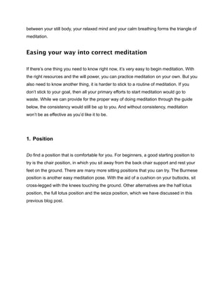 How to Meditate the Proper Way in Seven Steps (The Basics) | PDF | Lung ...