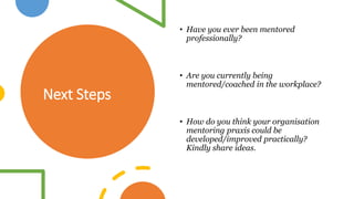 How to Effectively Mentor in the Workplace | PDF