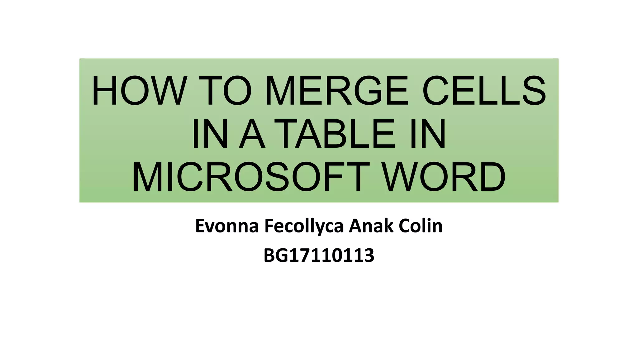 How to merge cells in a table in Microsoft Word | PPT