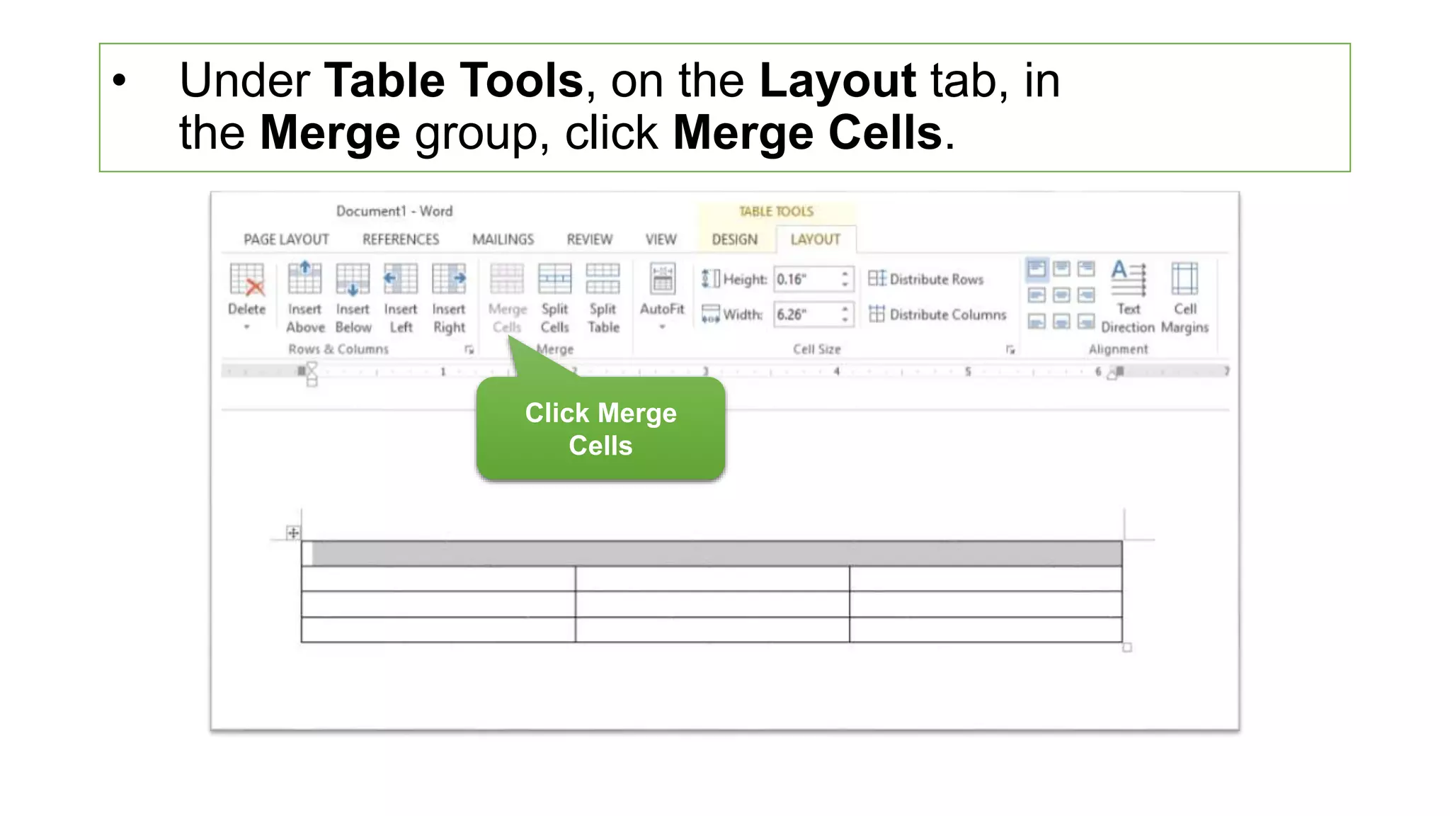 How to merge cells in a table in Microsoft Word | PPT