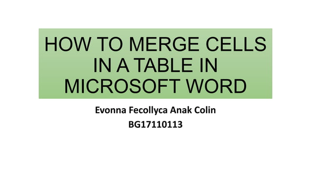How to merge cells in a table in Microsoft Word | PPT