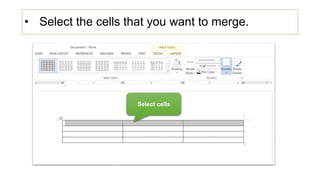 How to merge cells in a table in Microsoft Word | PPT