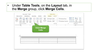 How to merge cells in a table in Microsoft Word | PPT
