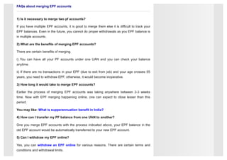 How to merge two or more epf accounts in india | PPT