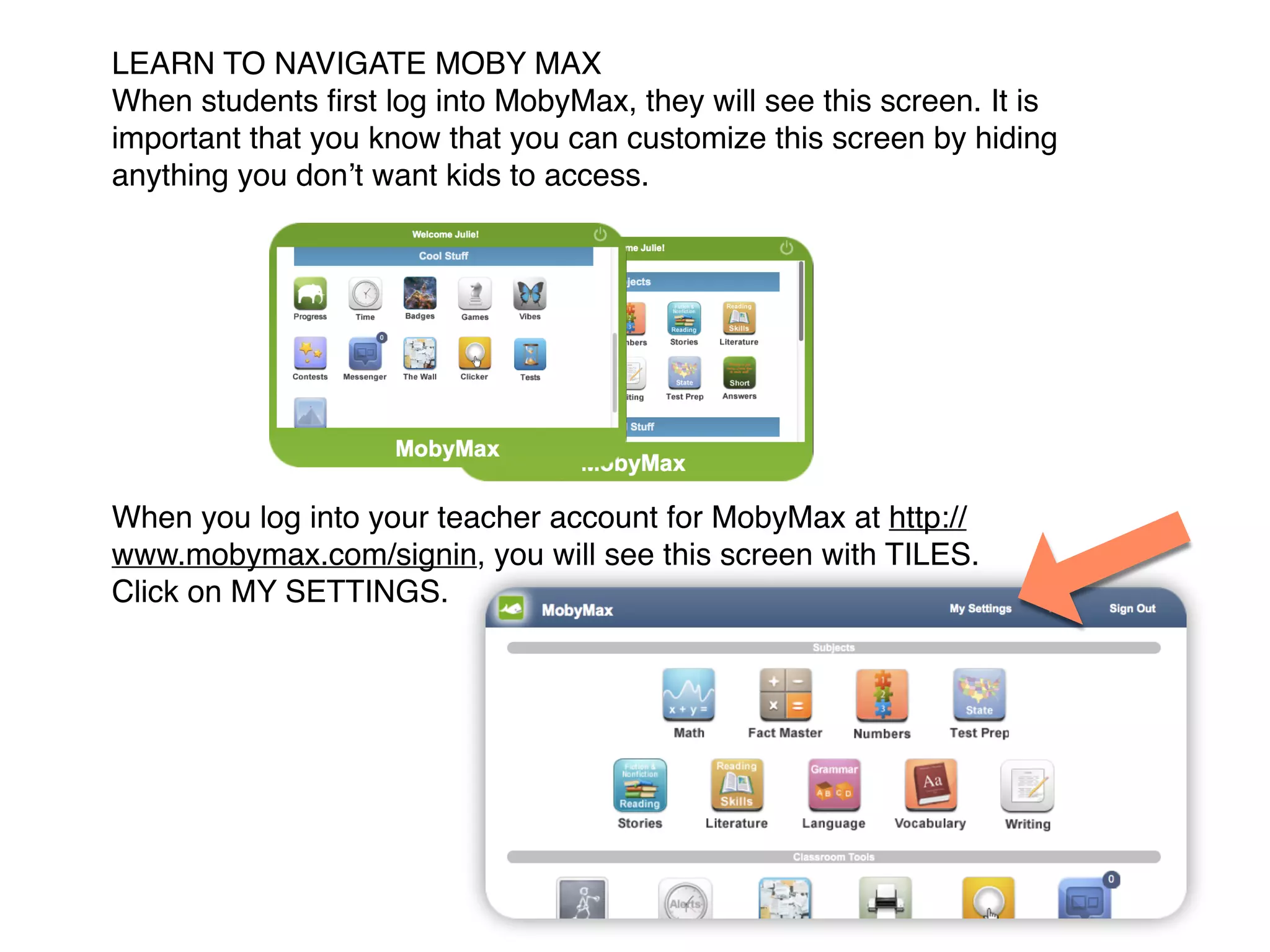Quick Start Guide for Moby Max | PDF