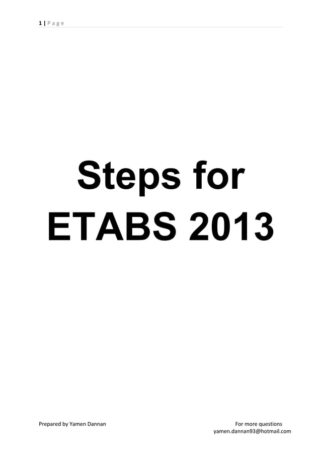 How to model and analyse structures using etabs | PDF