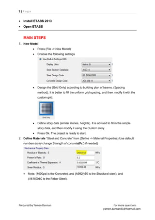 How to model and analyse structures using etabs | PDF