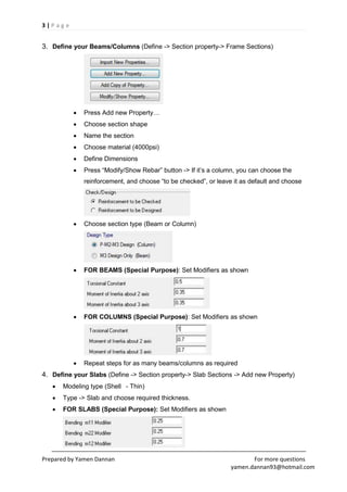 How to model and analyse structures using etabs | PDF