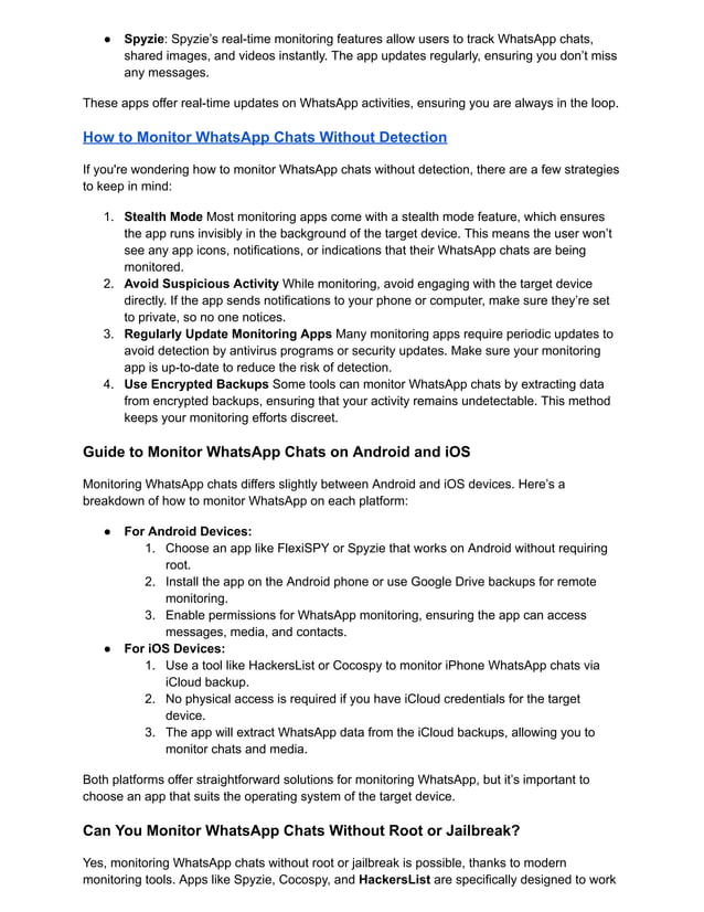 How to Monitor WhatsApp Chats Without Knowing | PDF