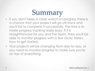 How to monitor your project progress | PDF