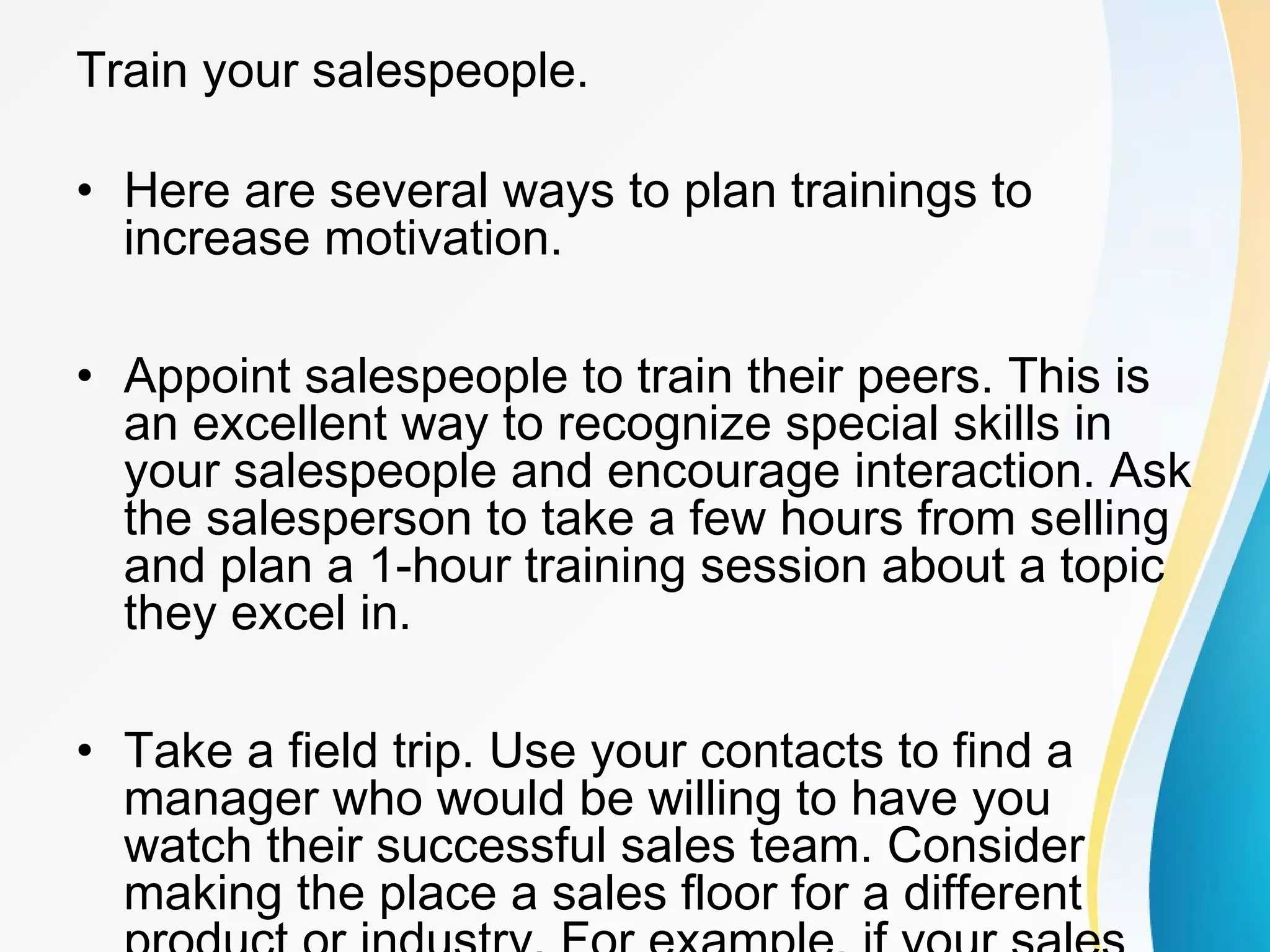 How to motivate your sales team | PPT | Sales | Business