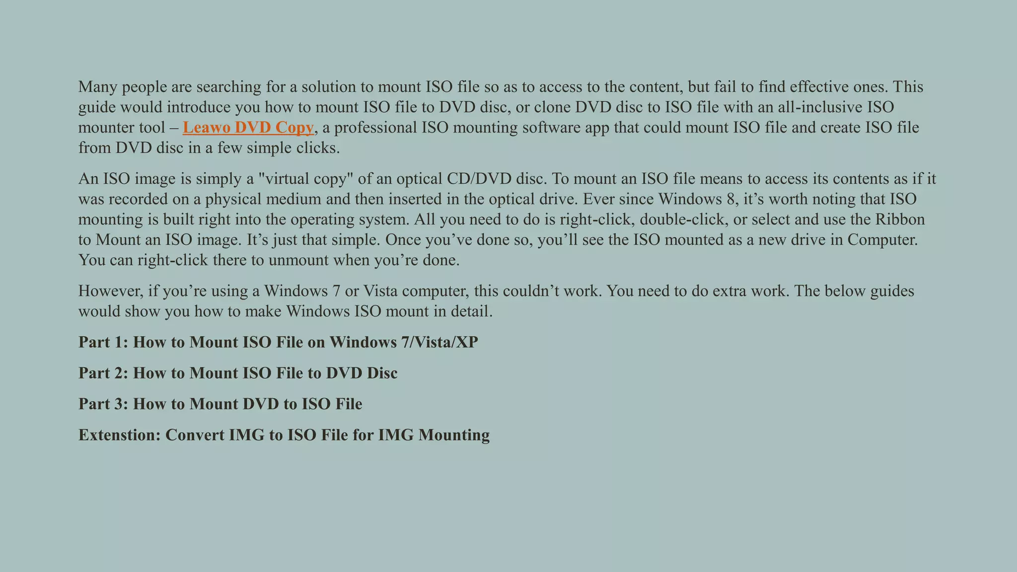 How to mount iso file to dvd and clone dvd to iso file | PPTX