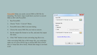 How to mount iso file to dvd and clone dvd to iso file | PPTX
