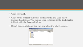 How to Move SSL Certificate from Windows Server to Another Windows Server | PPT