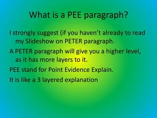How to nail a PEE paragraph | PPTX