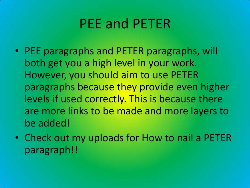 How To Nail A PEE Paragraph How To Nail A PEE Paragraph