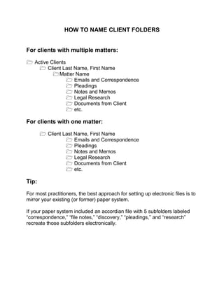 How to name client folders | PDF | Technology & Computing