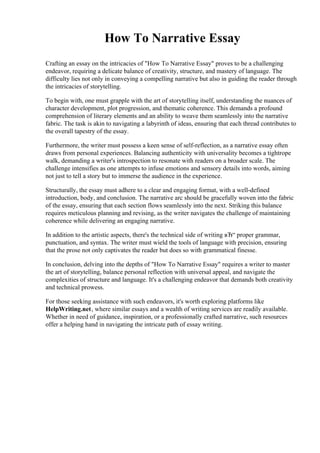 How To Narrative Essay.pdf | Screenwriting | Content Production
