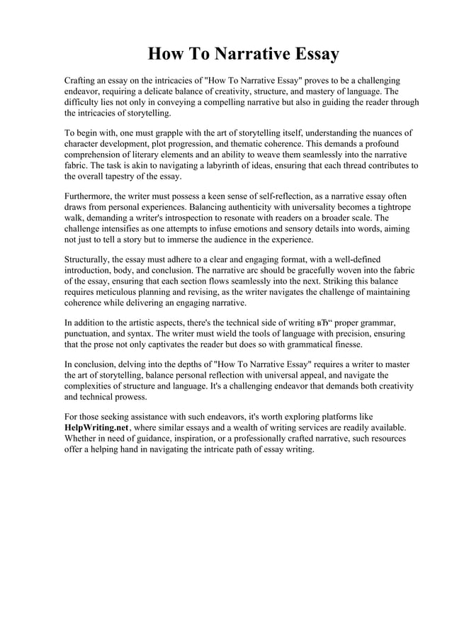 How To Narrative Essay. Narrative Essay Writing - Guide, Examples, Tips, and Topics | PDF