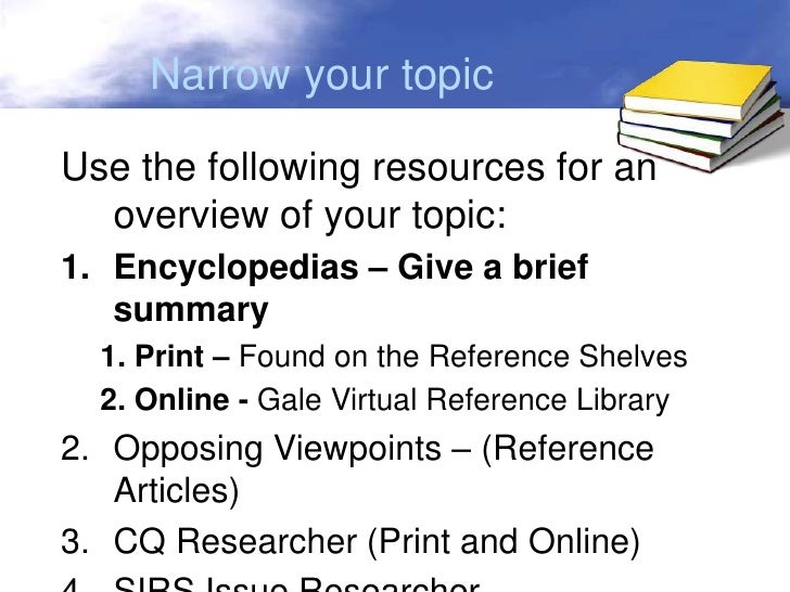 How to narrow a research topic