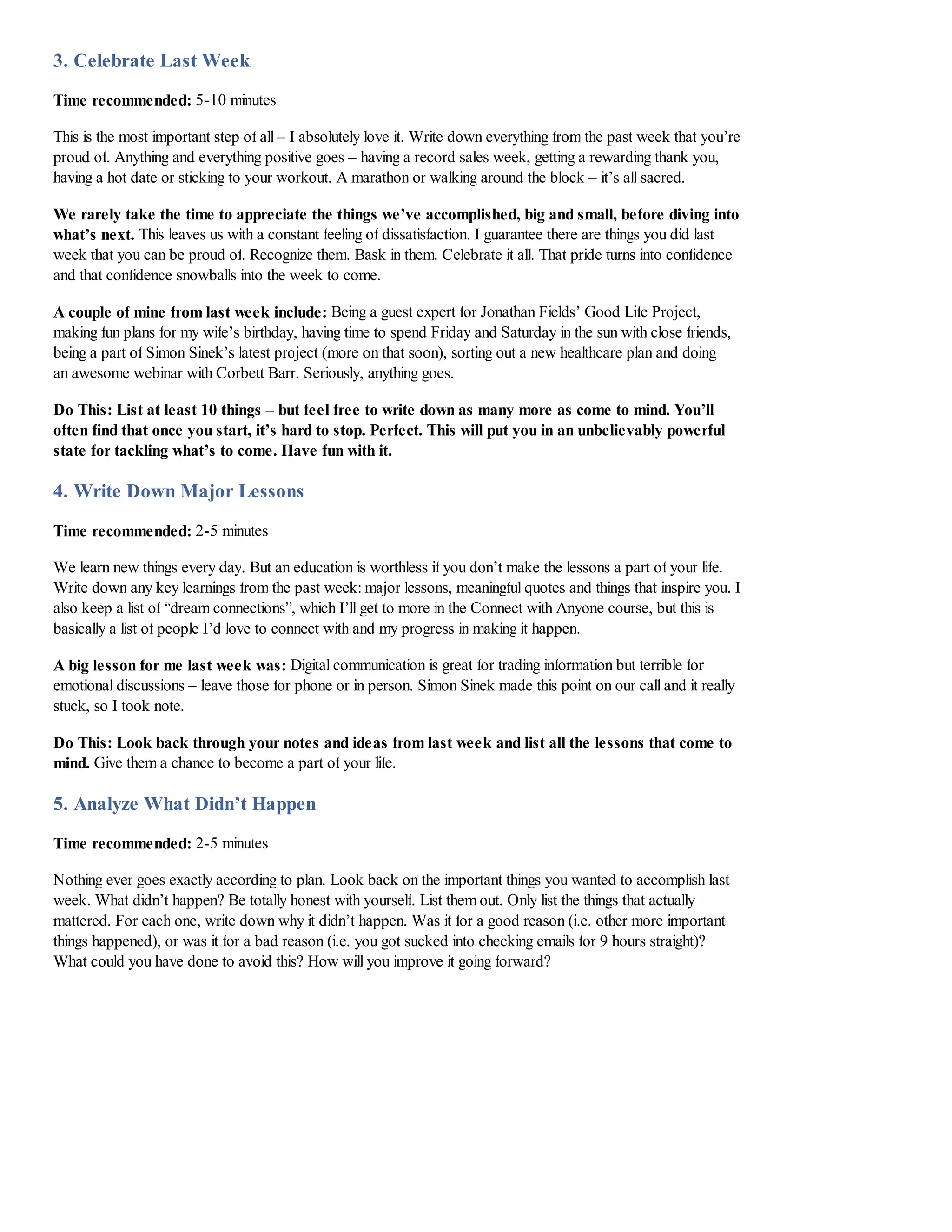 How tony robbins plans his week (my 5 step process + free worksheet ...