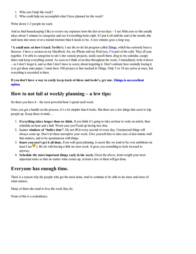 How tony robbins plans his week (my 5 step process + free worksheet ...