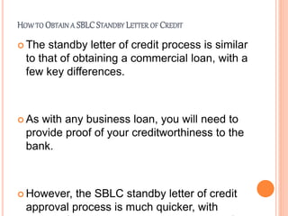 How to Obtain a Standby Letter of Credit? | PPTX