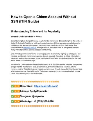 How to Open a Chime Account Without SSN (ITIN Guide).pdf