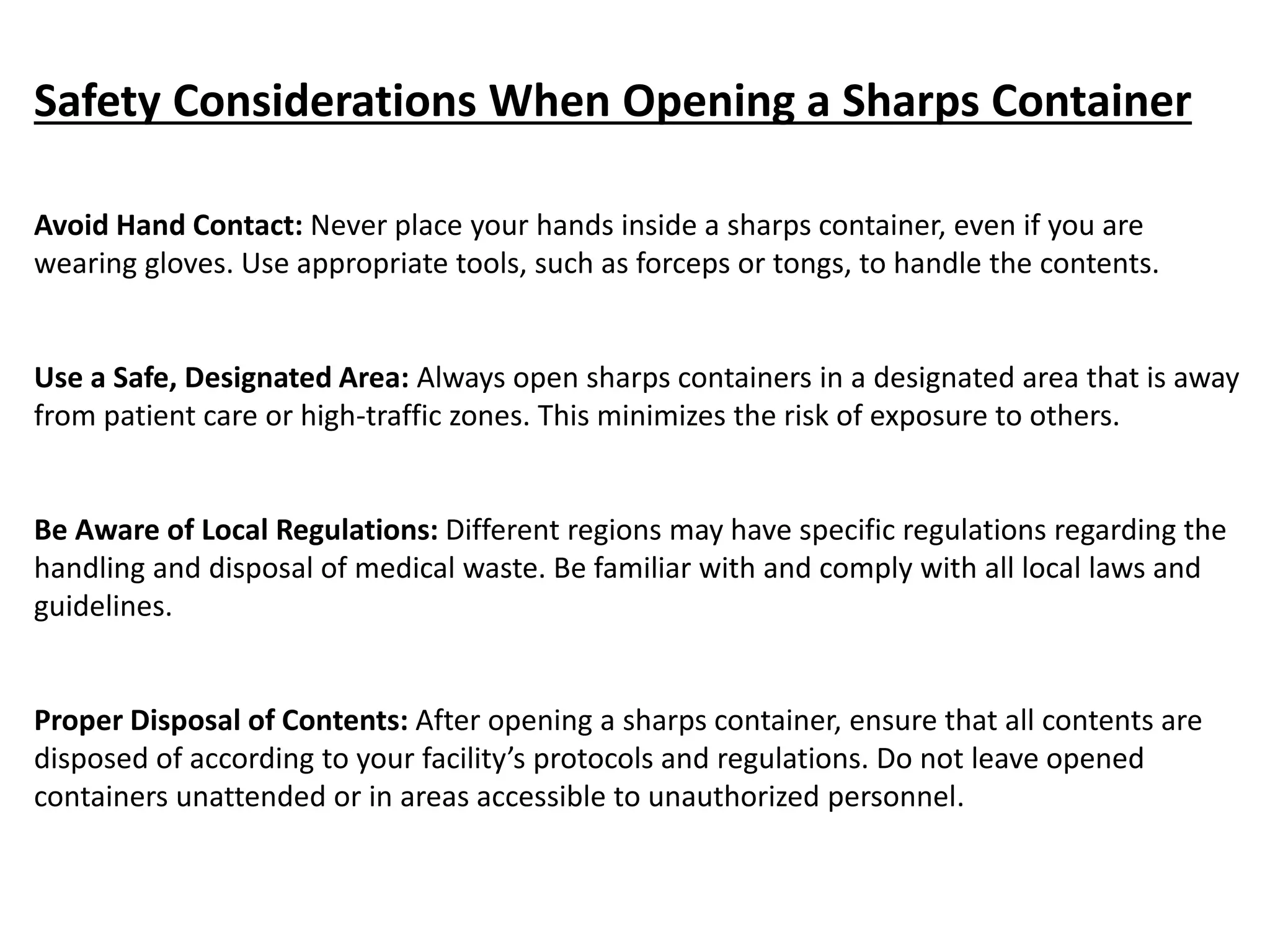 Step-by-Step Guide to Opening a Sharps Container | PDF