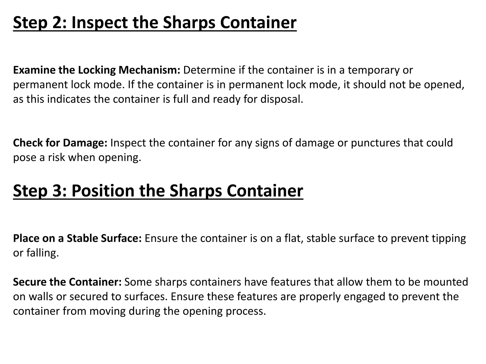 Step-by-Step Guide to Opening a Sharps Container | PDF