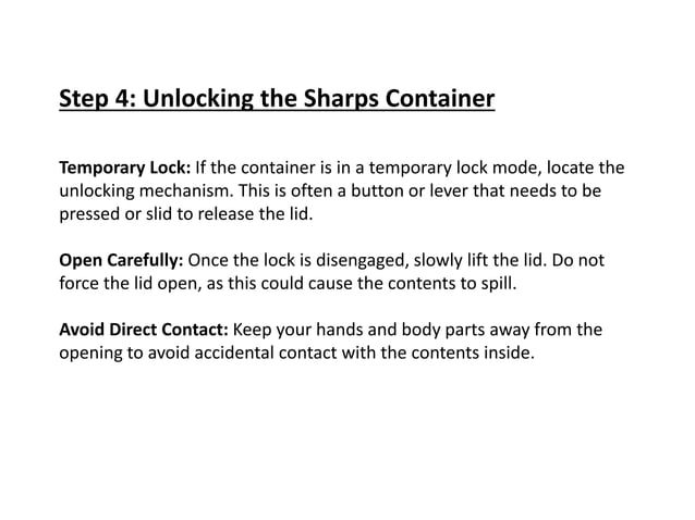 Step-by-Step Guide to Opening a Sharps Container | PDF