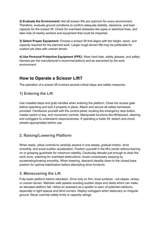 How to Operate a Scissor Lift? - BVM Transport | PDF