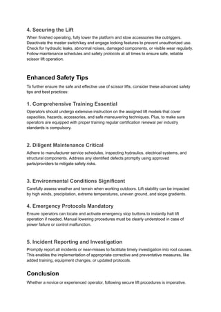 How to Operate a Scissor Lift? - BVM Transport | PDF