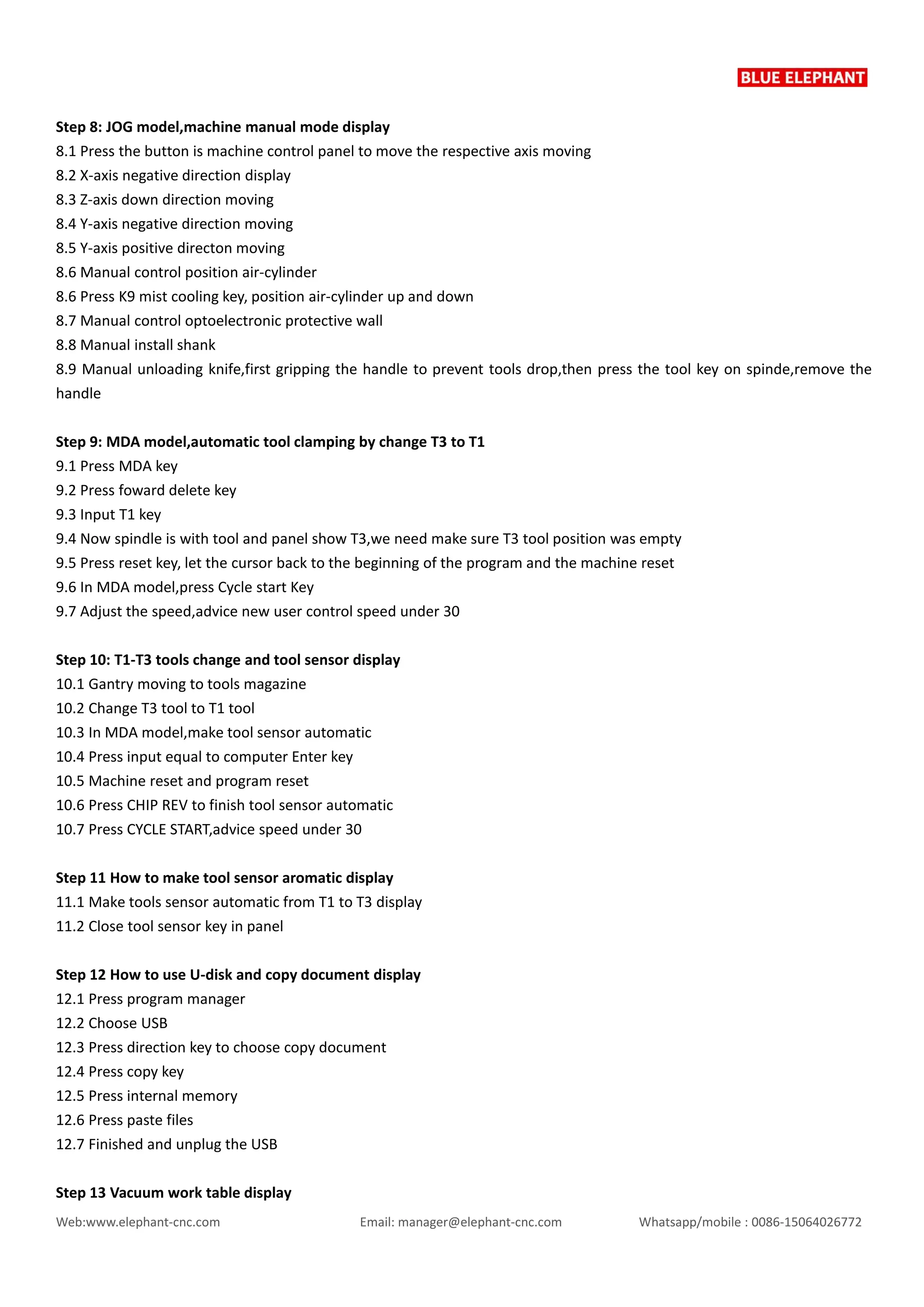 How to operate blue elephant cnc machinery | PDF