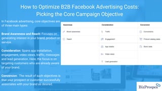 How to optimize b2 b facebook advertising costs | PPT
