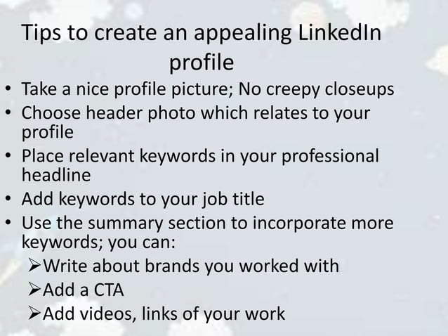 Easy Ways to Optimize LinkedIN | PPT