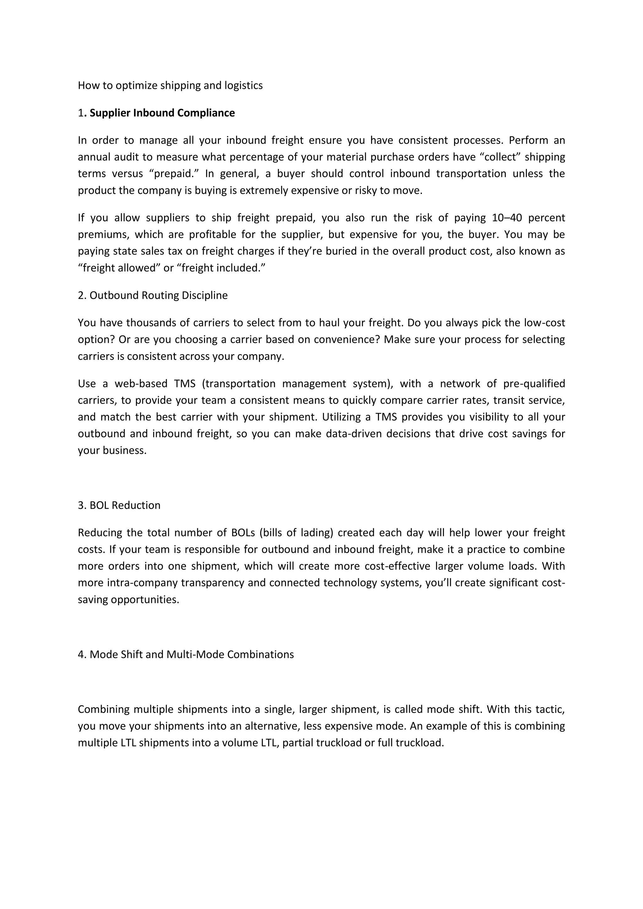 How to optimize shipping and logistics | PDF