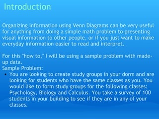 How to Organize and Interpret Information with Venn Diagrams Using ...