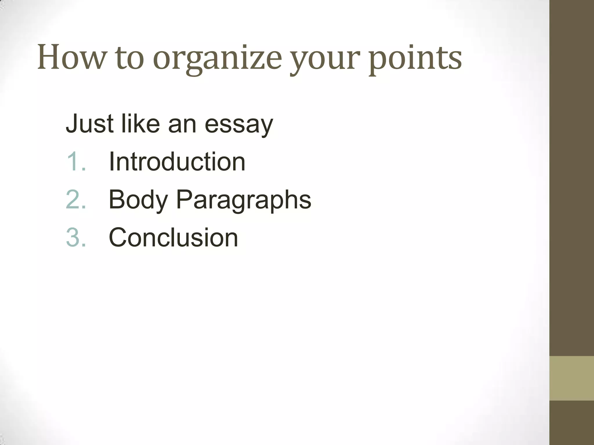 How to organize a presentation | PPTX