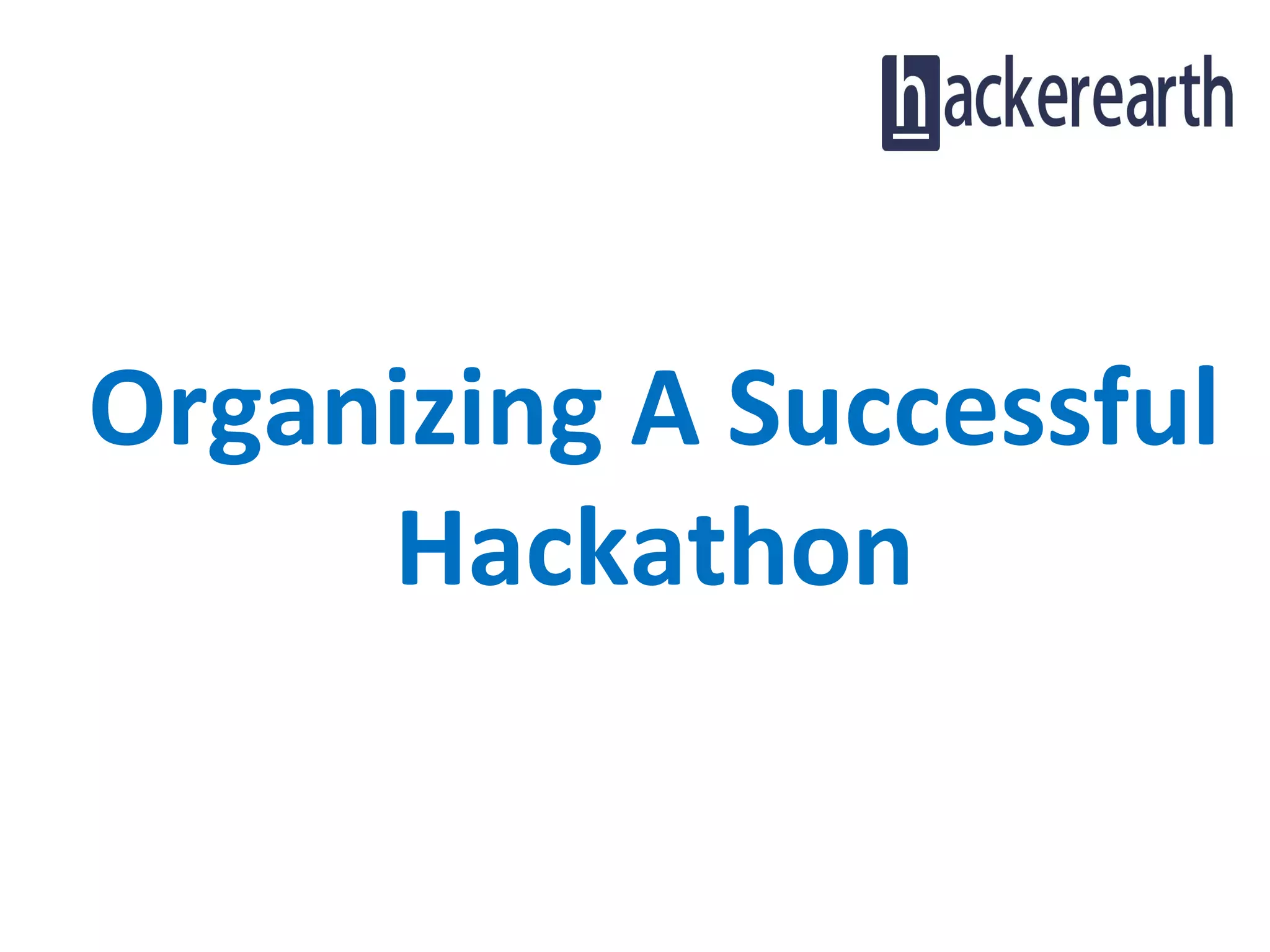 How to organize a successful hackathon | PDF