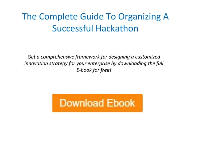 How to organize a successful hackathon | PDF