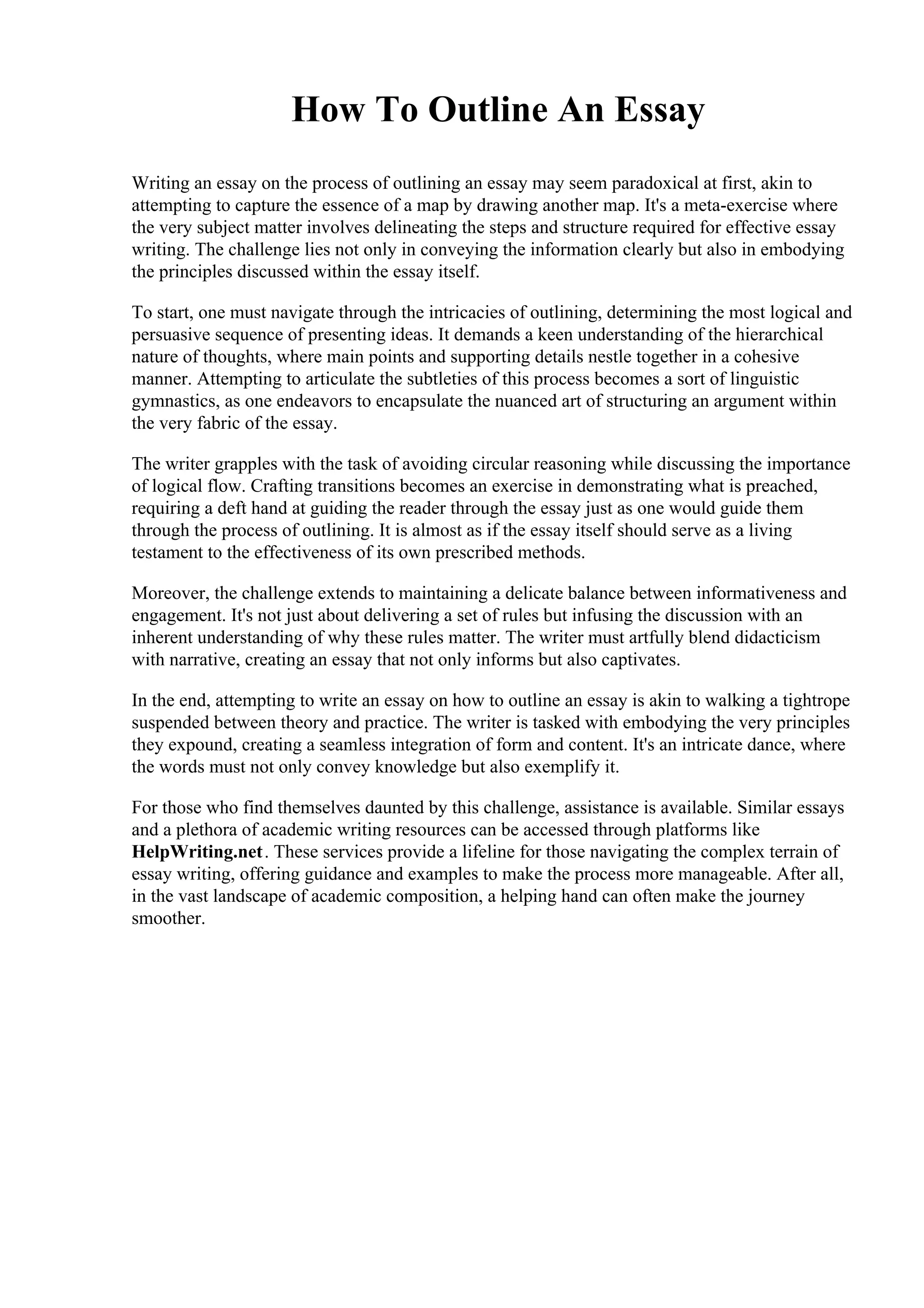 How To Outline An Essay.pdf | Homework and Study | Education