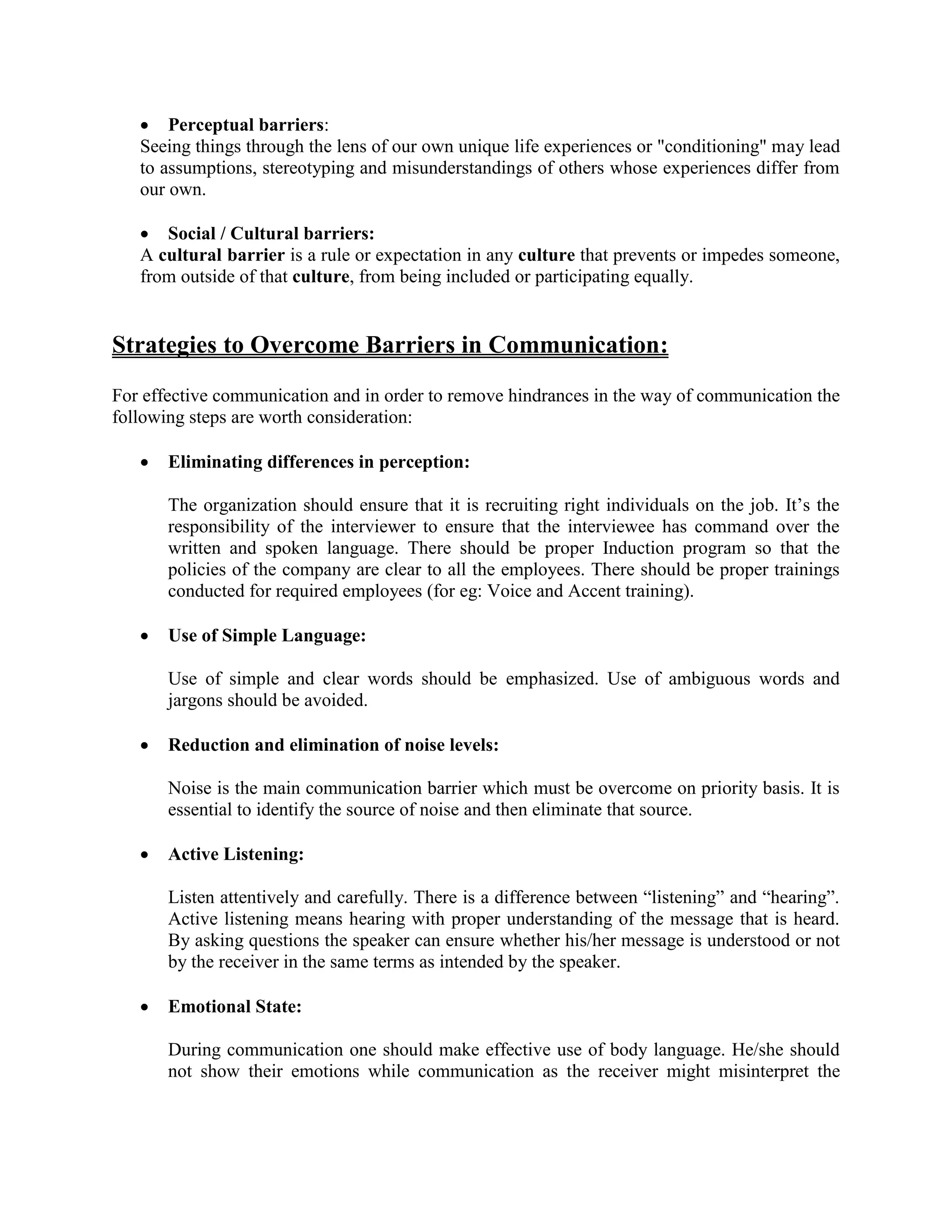 How to overcome barriers in communication | PDF