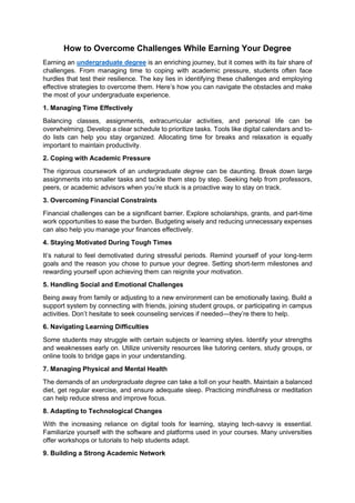 How to Overcome Challenges While Earning Your Degree.pdf
