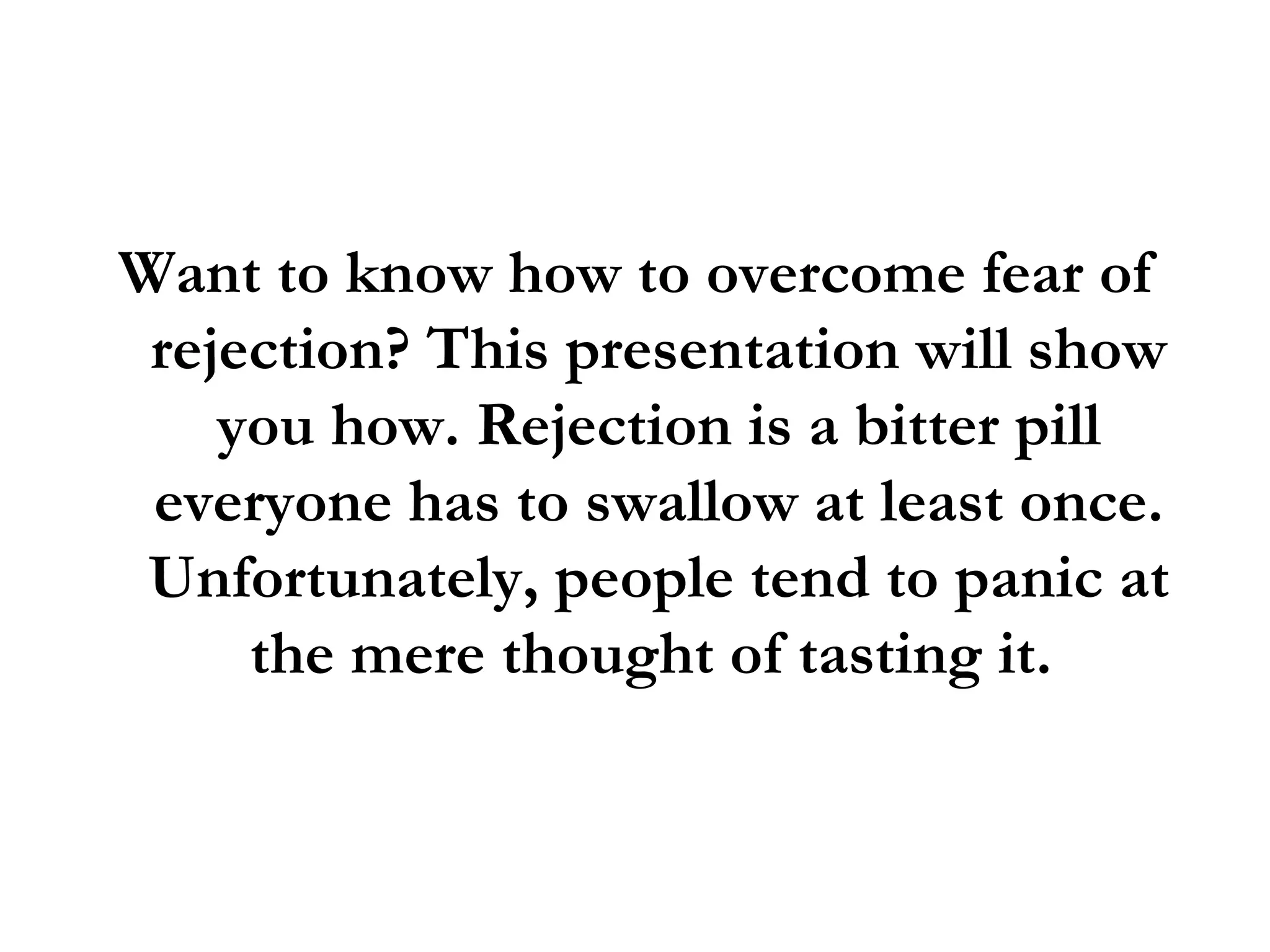 How To Overcome Fear Of Rejection In 3 Simple Steps | PPT